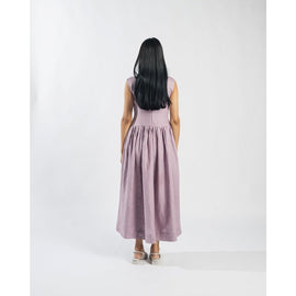 Wisteria Ankle Length Dress in Hemp for Women by Nivoraa – Brown Living™