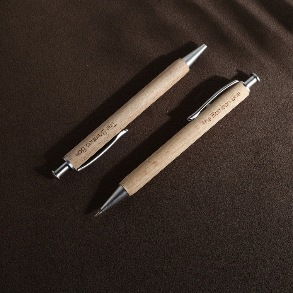 Eco Friendly Pens Set of 2 - Refillable Ball Pen | Sustainable Wooden ...