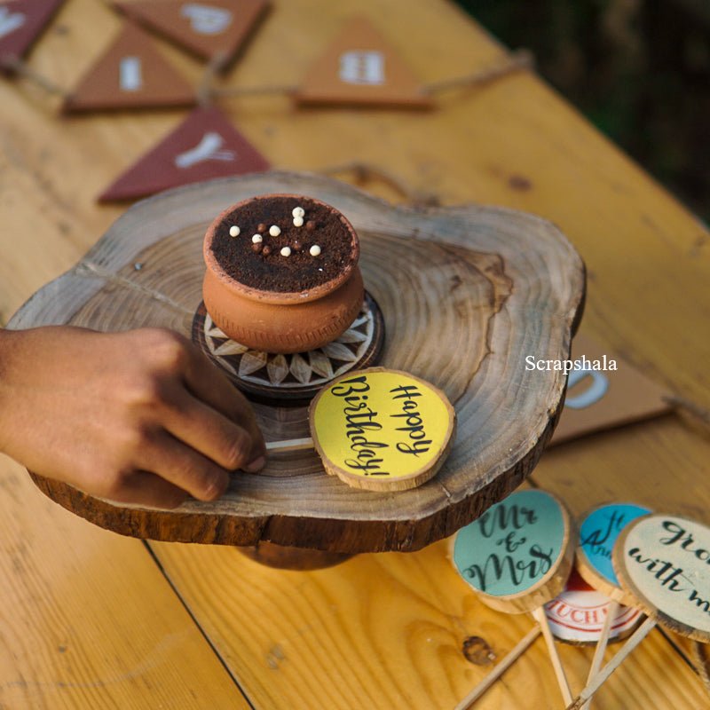 Buy Wooden Handpainted Reusable Cake Topper Pack Online on Brown Living ...